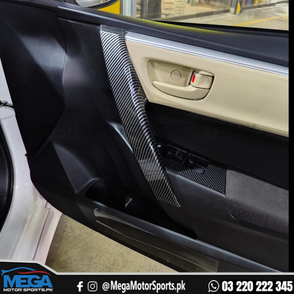 Toyota Corolla X Carbon Fiber Interior Door Handle Panels 2014 2023 Mega Motor Sports