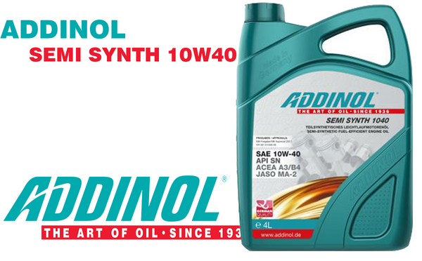 ADDINOL SEMI SYNTH 10W40 - 4 litre – Mega Motor Sports