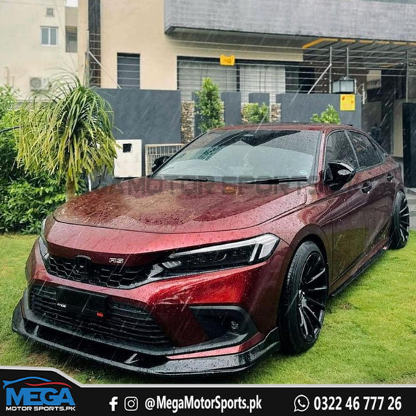 Honda Civic Gloss Black Front Voltex Splitter For 11th Gen 2022 2023 2 ...