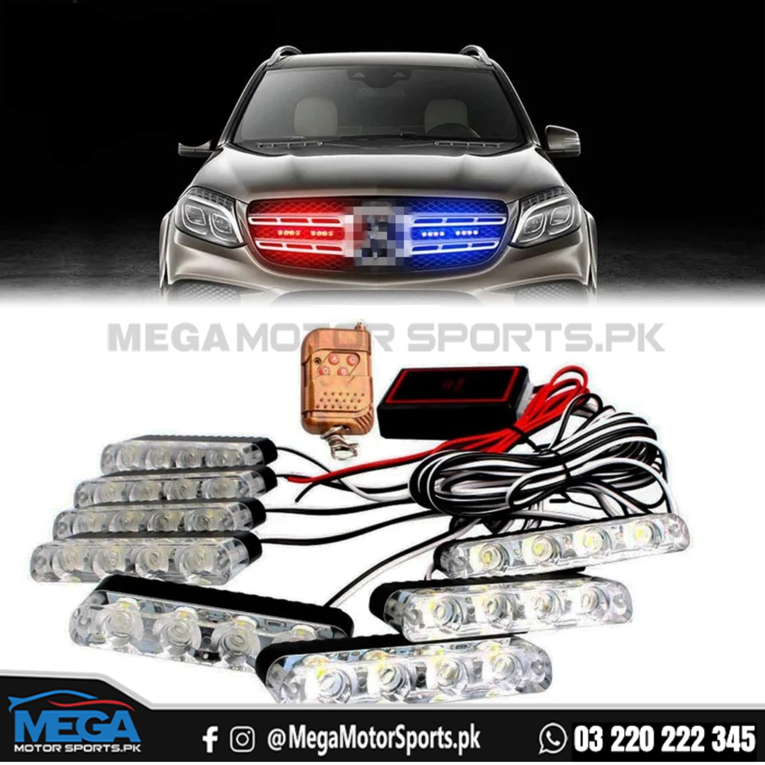 Cheap Led Police Lights 4 Piece LED Flasher Police Light For Grill