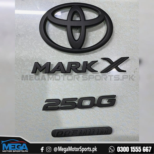 Mark X Mat Black Logo Emblem Set – Mega Motor Sports